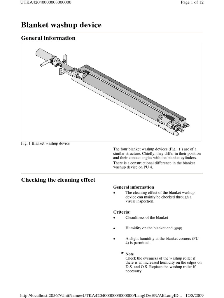Blanket Wash Up Device | PDF | Bearing (Mechanical) | Screw