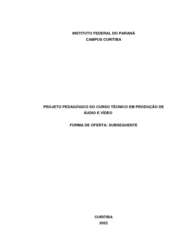 PPC - Final - PAV SUBS - Válido A Partir de 2023 | PDF | Aprendizado | Pedagogia