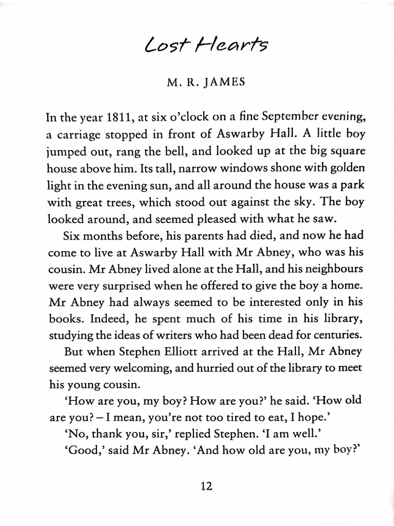 Lost Hearts by M. R. James - 4th Juniors reder | PDF