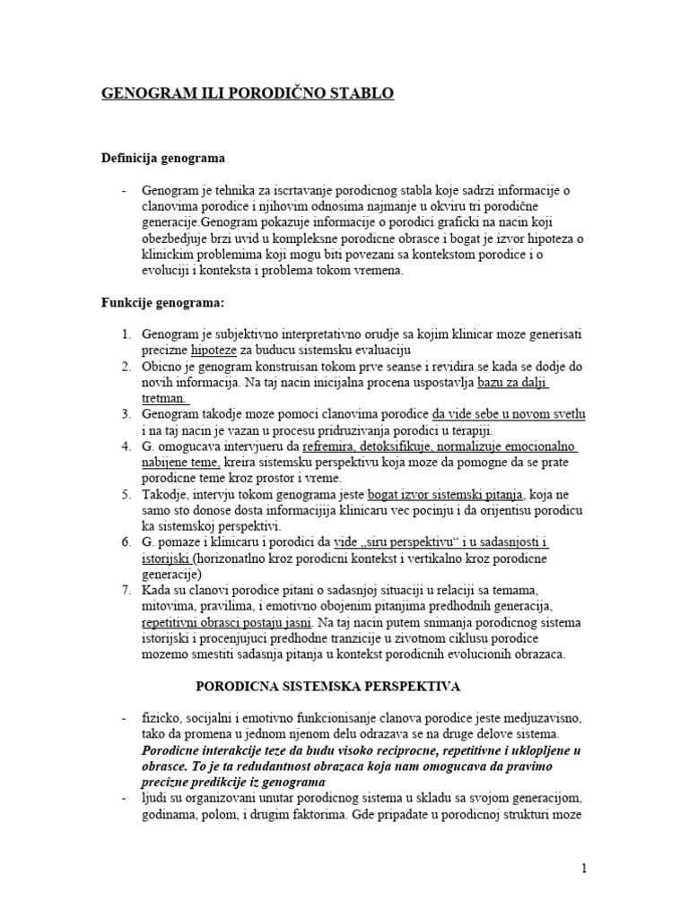 Genogram ili porodično stablo | PDF
