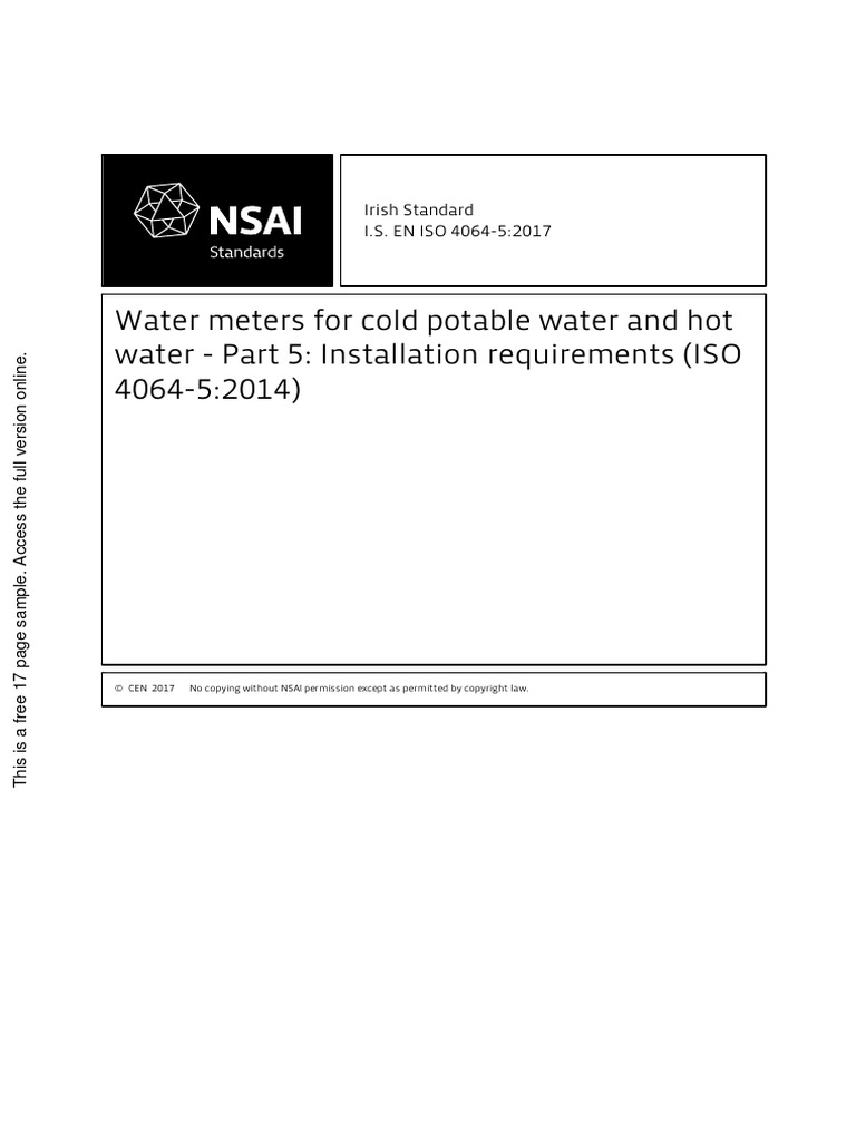 ISO 4064-5 Water Meters For Cold Potable Water | PDF | European Union
