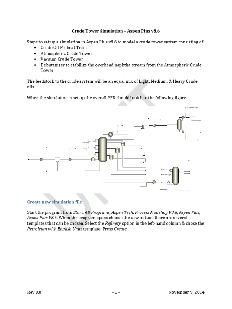 Aspen Plus Crude Tower Guide | PDF | Distillation | Physical Quantities
