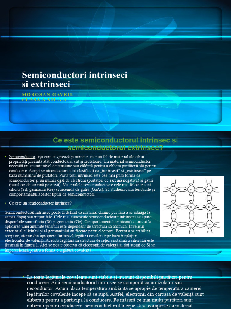 Semiconductori Intrinseci Si Extrinseci | PDF