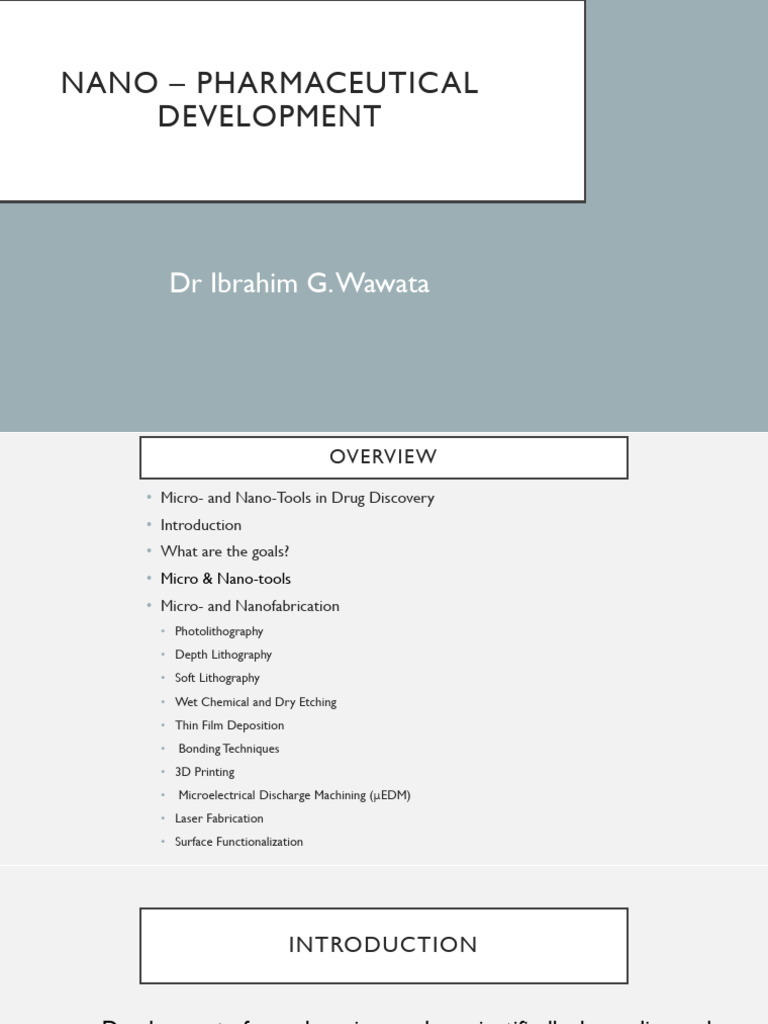 Development of Nano Pharmaceutics | PDF | Photolithography | Nanotechnology