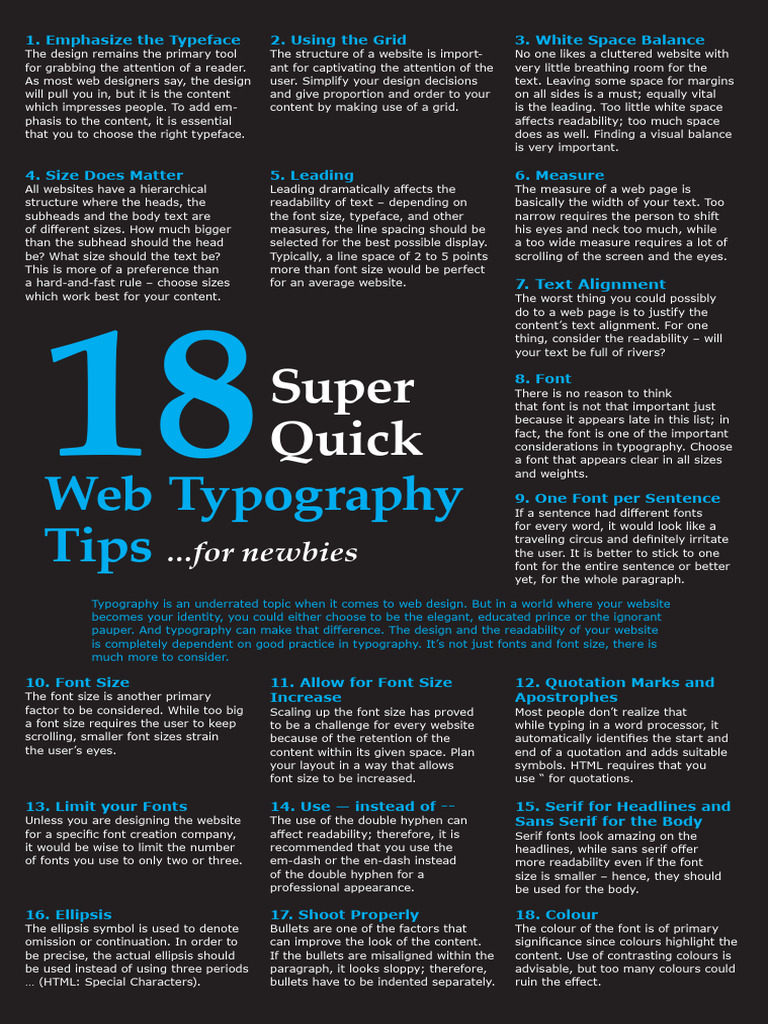 18 Typography Tips | PDF | Typefaces | Typography