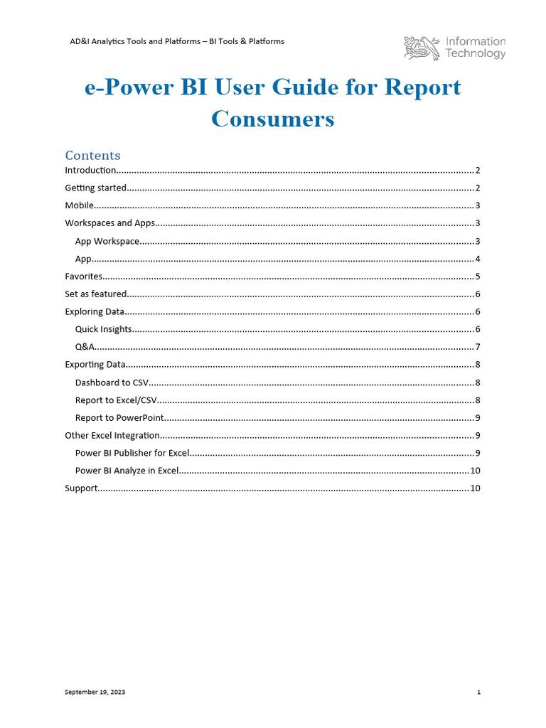 Power BI User Guide For Report Consumers | PDF | Mobile App | Microsoft ...