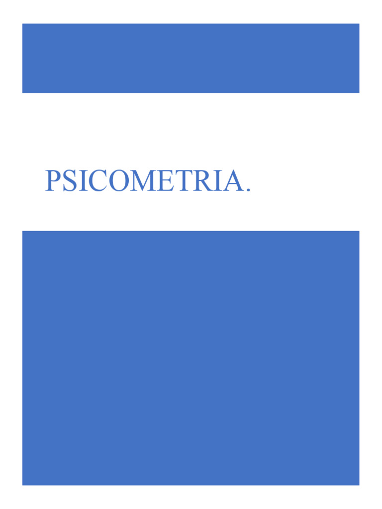 PSICOMETRIA | PDF | Sicología | Psicometría