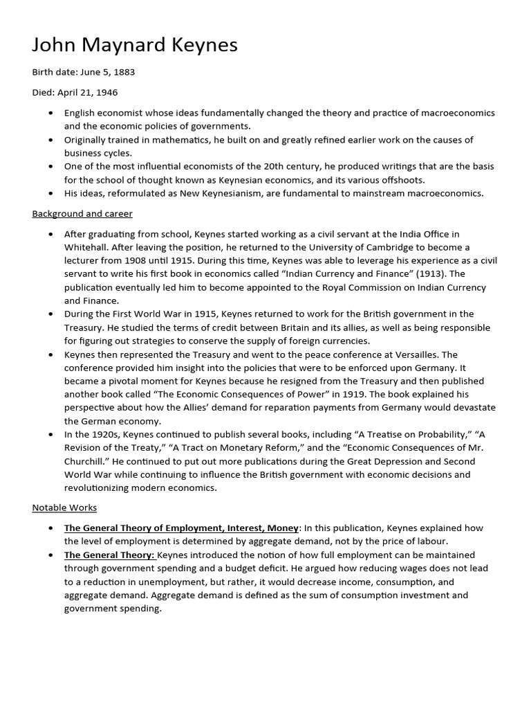 John Maynard Keynes Pdf John Maynard Keynes Economics