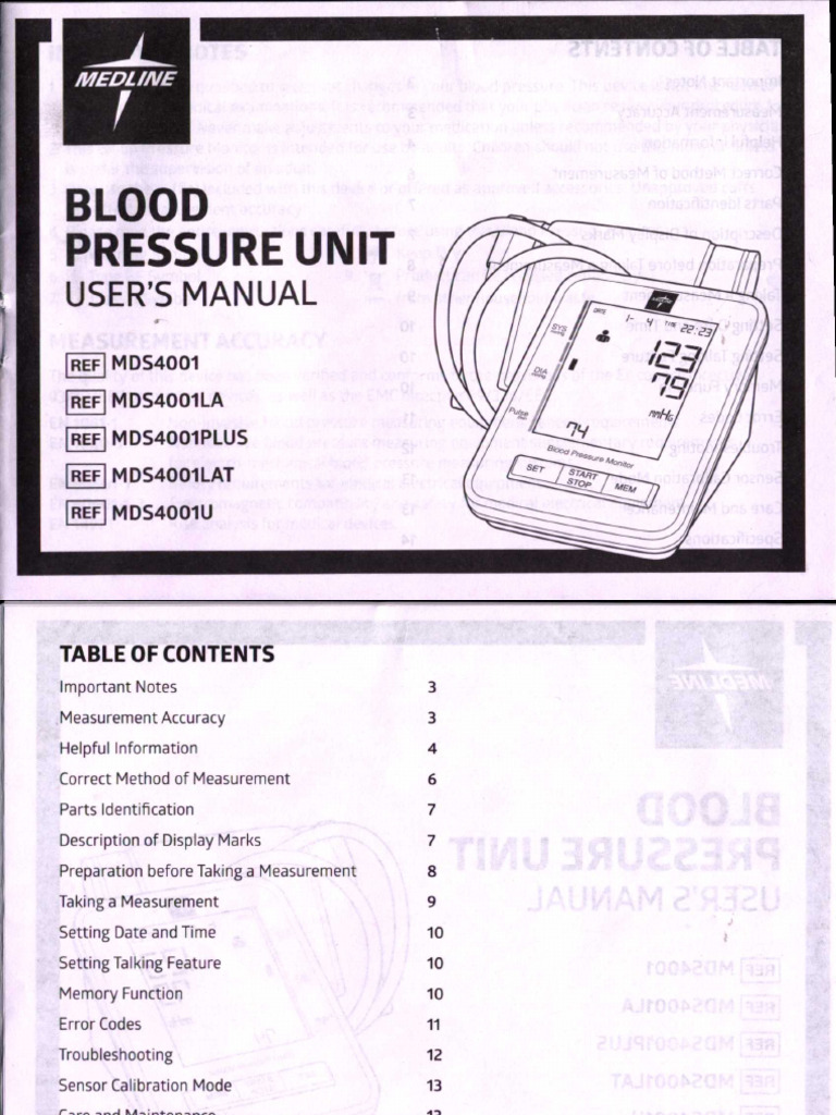 Blood Pressure User's Manual | PDF