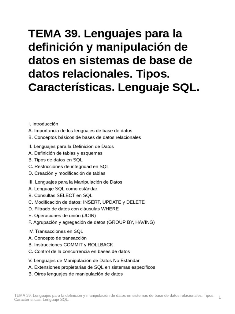 Tema 39 | PDF | SQL | Bases de datos