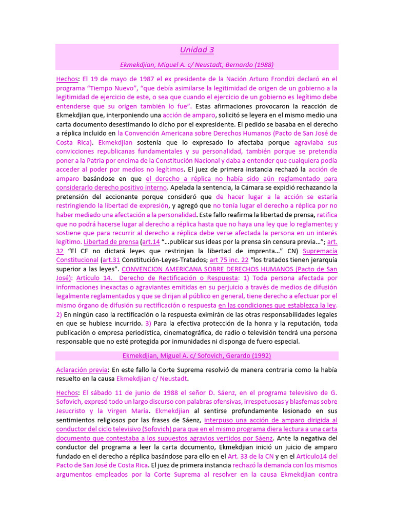 Fallos Derecho Constitucional Primer Parcial | PDF | Queja | Debido al proceso