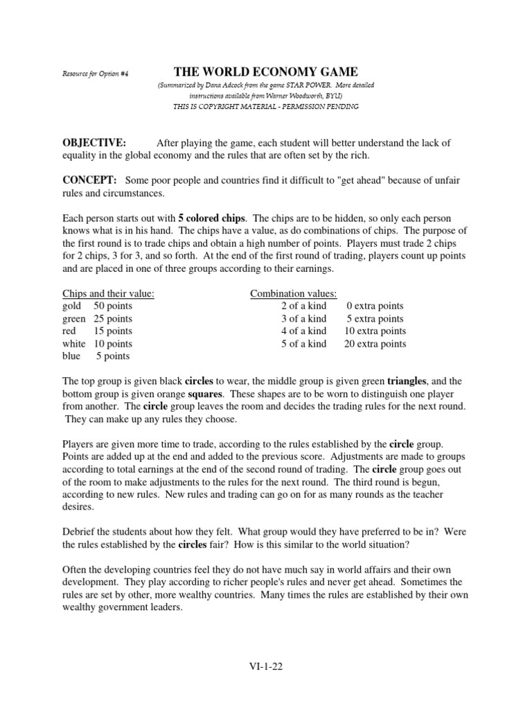 World Economy Game-1 | PDF