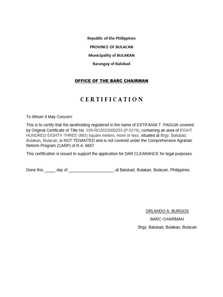 BARC Certification | PDF