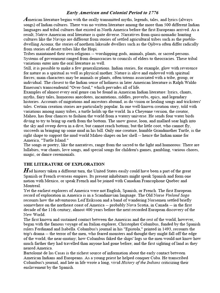 The American Literature | PDF | Transcendentalism | Romanticism