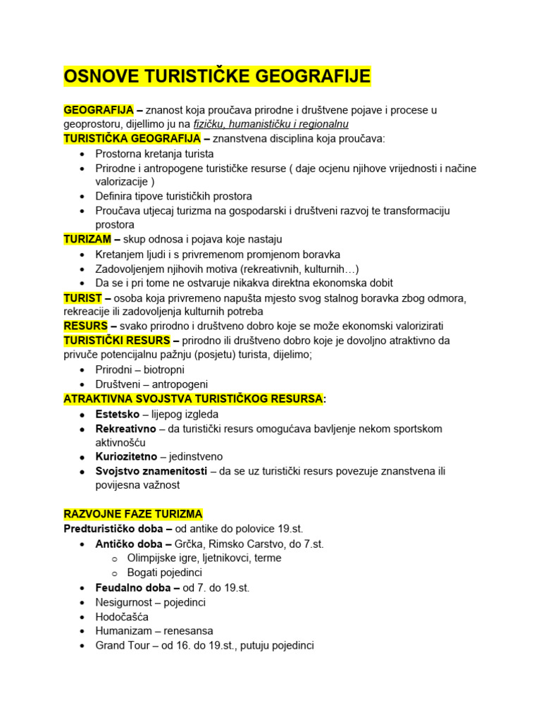 Osnove Turističke Geografije | PDF