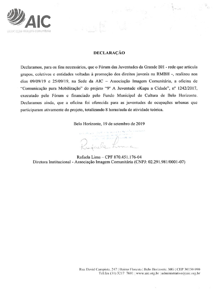 Exemplo Declaração Contrapartida | PDF