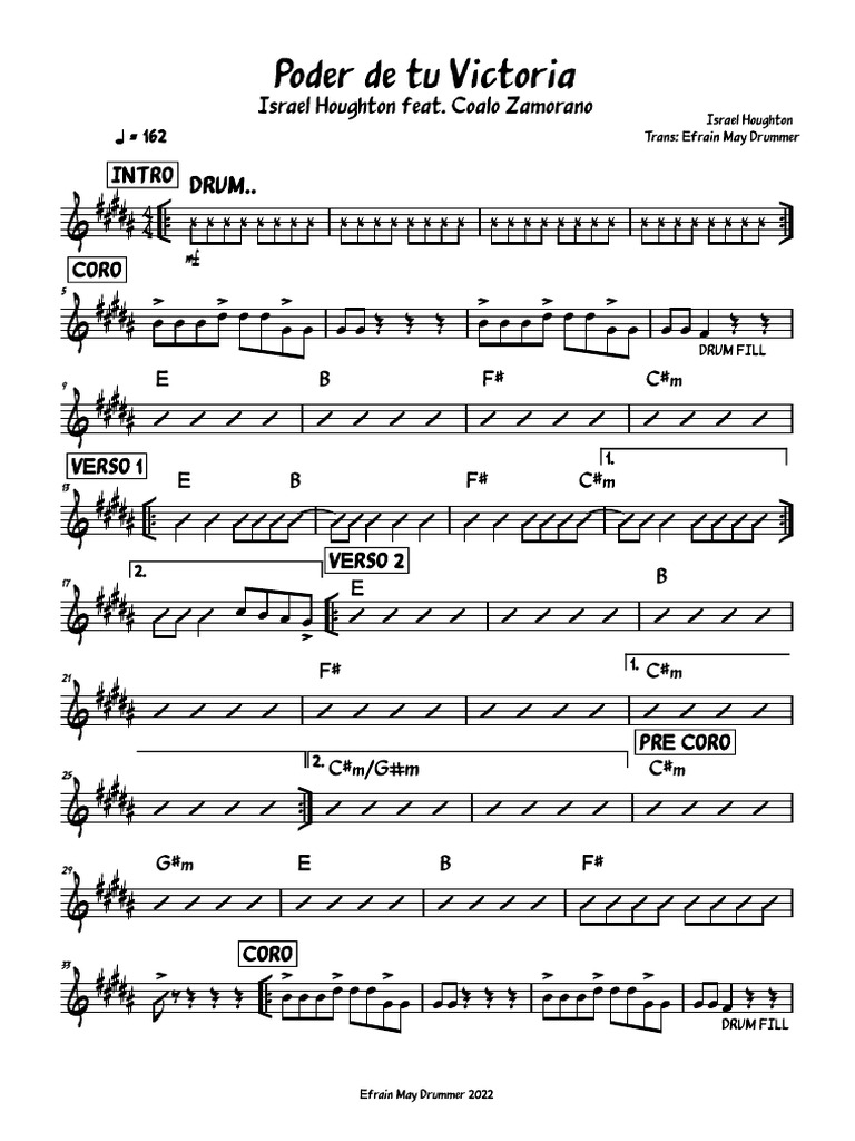 Poder de Tu Victoria - Israel Houghton (Feat. Coalo Zamorano) CHART | PDF
