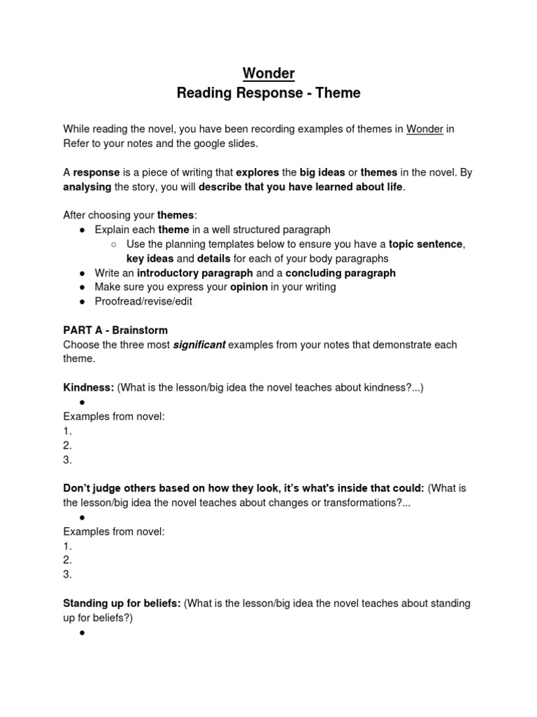 (Template) Wonder - Final Writing Task | PDF | Cognition | Cognitive ...