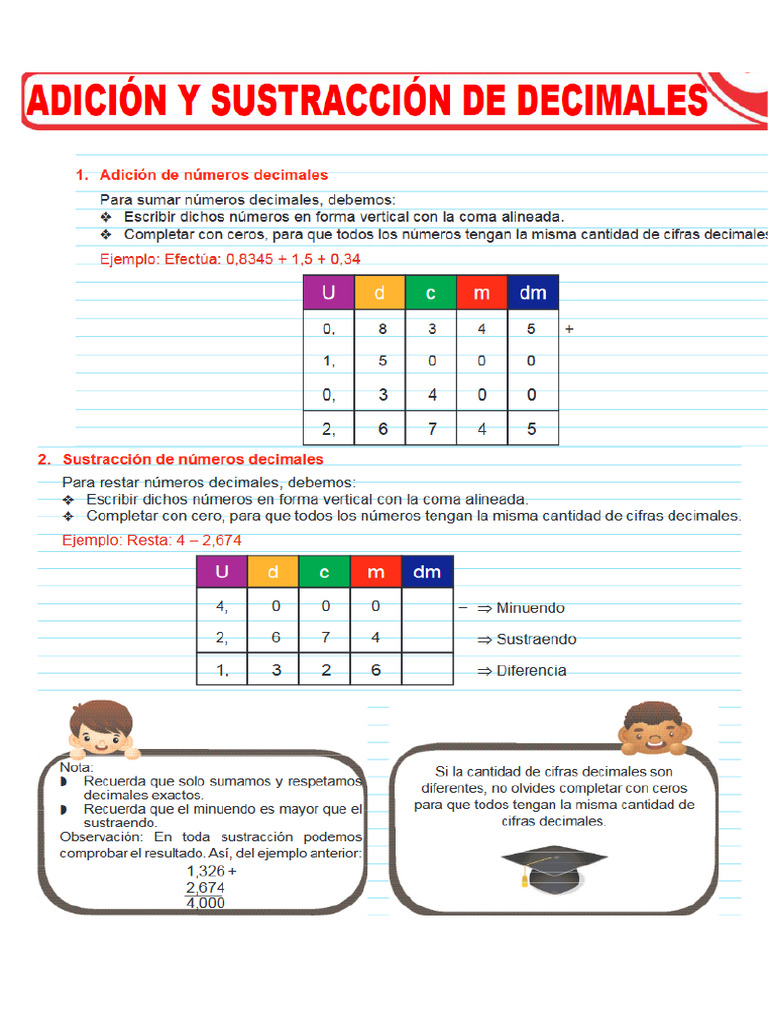 Actividad Numeros Decimales | PDF