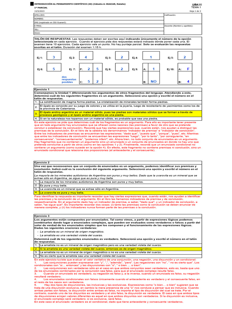 CLAVE TEMA 1 y 2 (2) - 230917 - 211850 | PDF | Axioma | Argumento