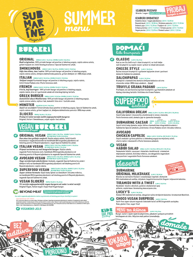 Submarine-Burger - Menu A3 Summer Standard HR | PDF