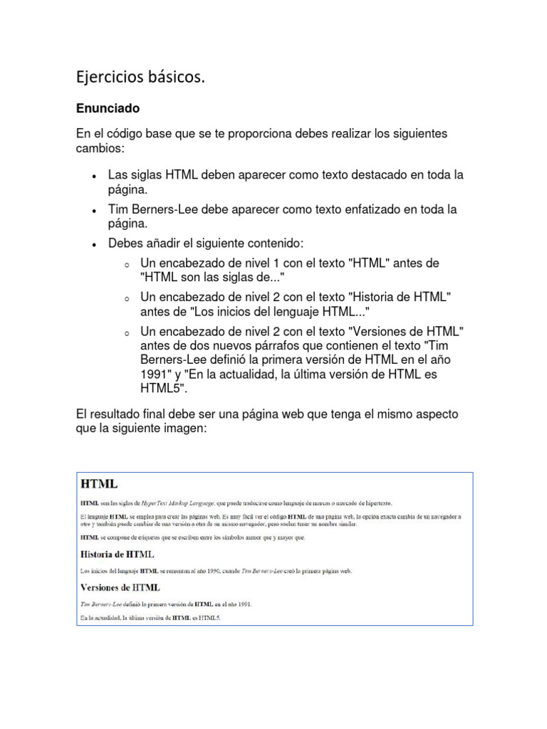 Ejercicios Básicos - Enunciados | PDF | HTML | Red mundial