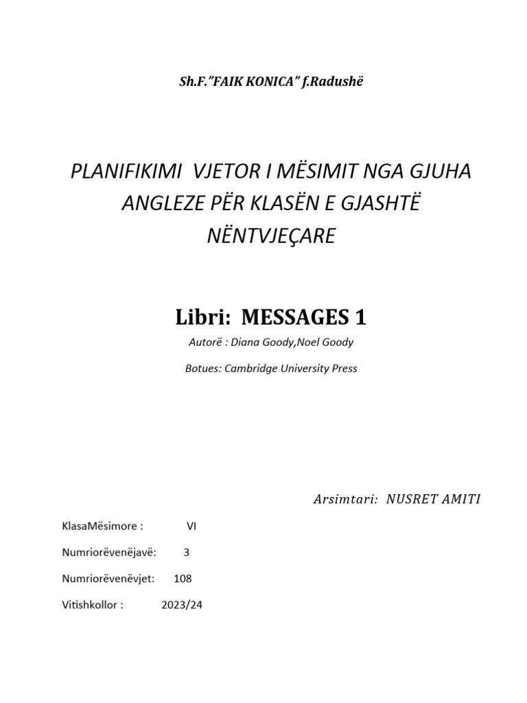 Plan Global kl6 | PDF