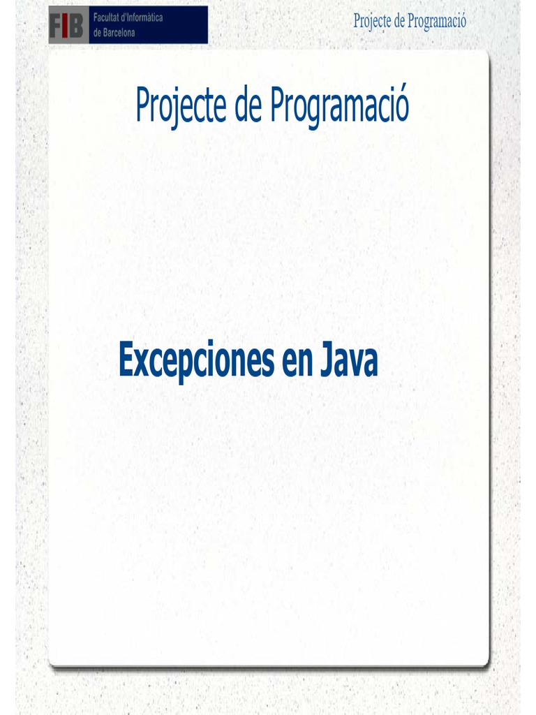 04 Prop Excepciones Java Pdf Java Lenguaje De Programación