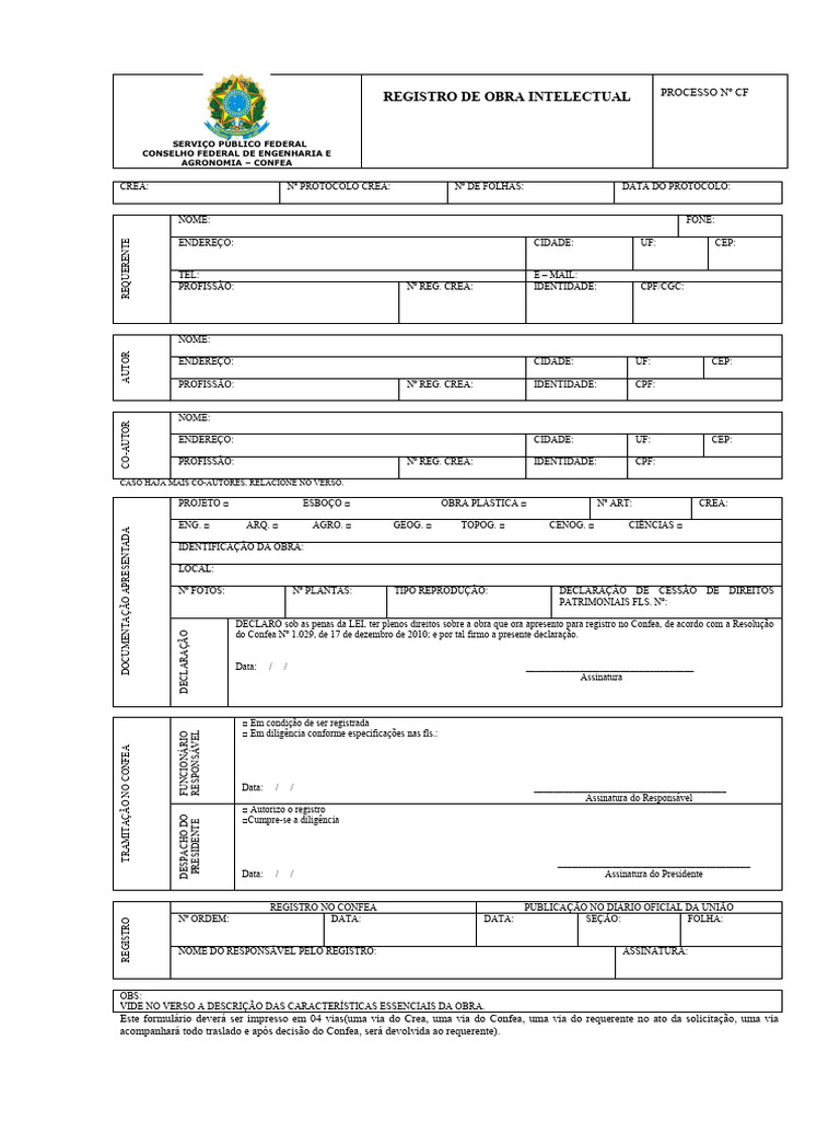 Formulario de Registro de Direito Autoral | PDF | Justiça | Crime e ...