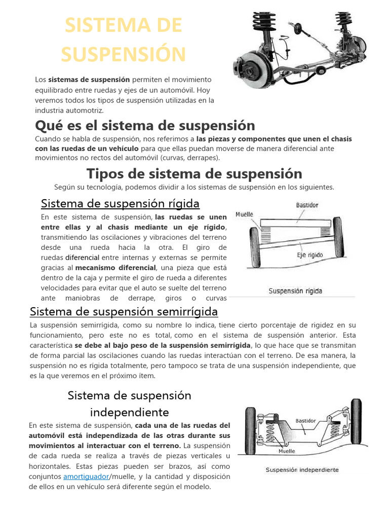 Sistema de Suspensión | Descargar gratis PDF | Eje | Física Aplicada e Interdisciplinaria