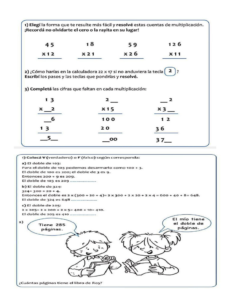 Actividades Multiplicacion y Division 3°A y 3° C | PDF | Matemáticas