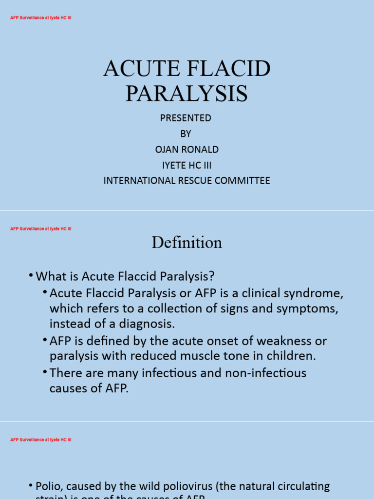 Acute Flaccid Paralysis | PDF | Eradication Of Infectious Diseases ...
