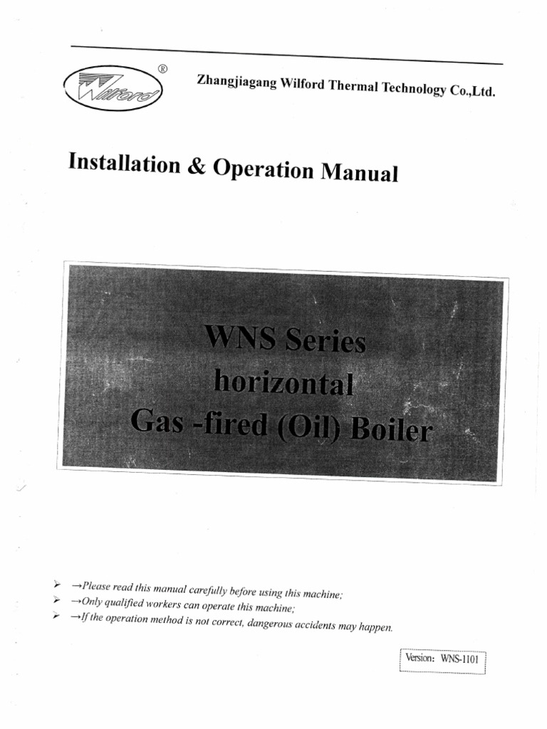 Installation & Operation Manual WNS Series Horizontal Gas-Fired Boiler ...