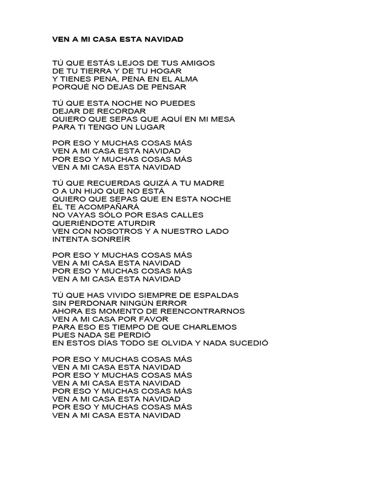 Ven A Mi Casa Esta Navidad | PDF