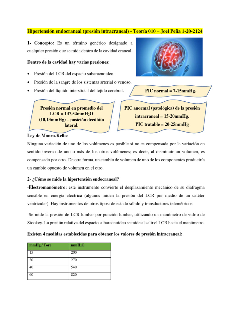 Hipertensión Endocraneal | Descargar gratis PDF | Fluido cerebroespinal ...