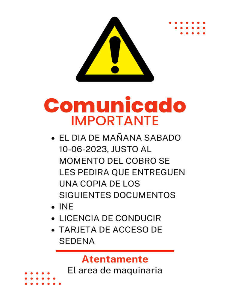 Documento A4 Comunicado Importante Simple Blanco | PDF