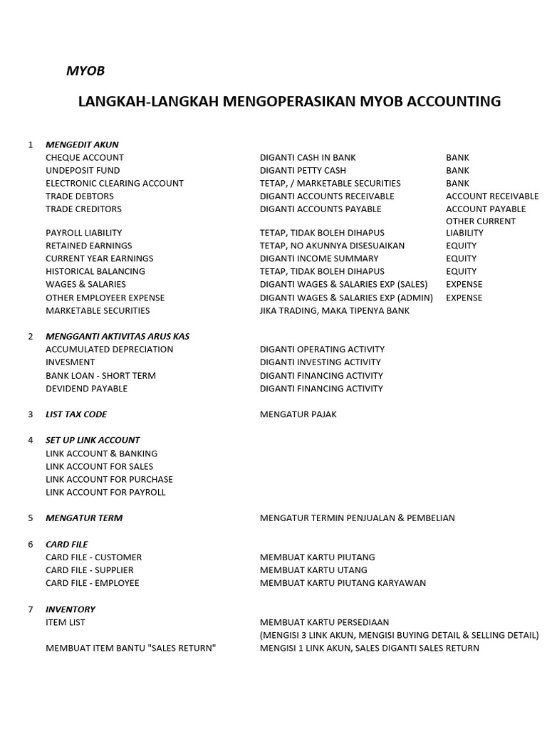Langkah-Langkah Praktis Dalam Myob | PDF | Bank | Ekuitas (Keuangan)