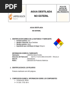Ficha Tecnica Agua Destilada Rev. 4 | PDF