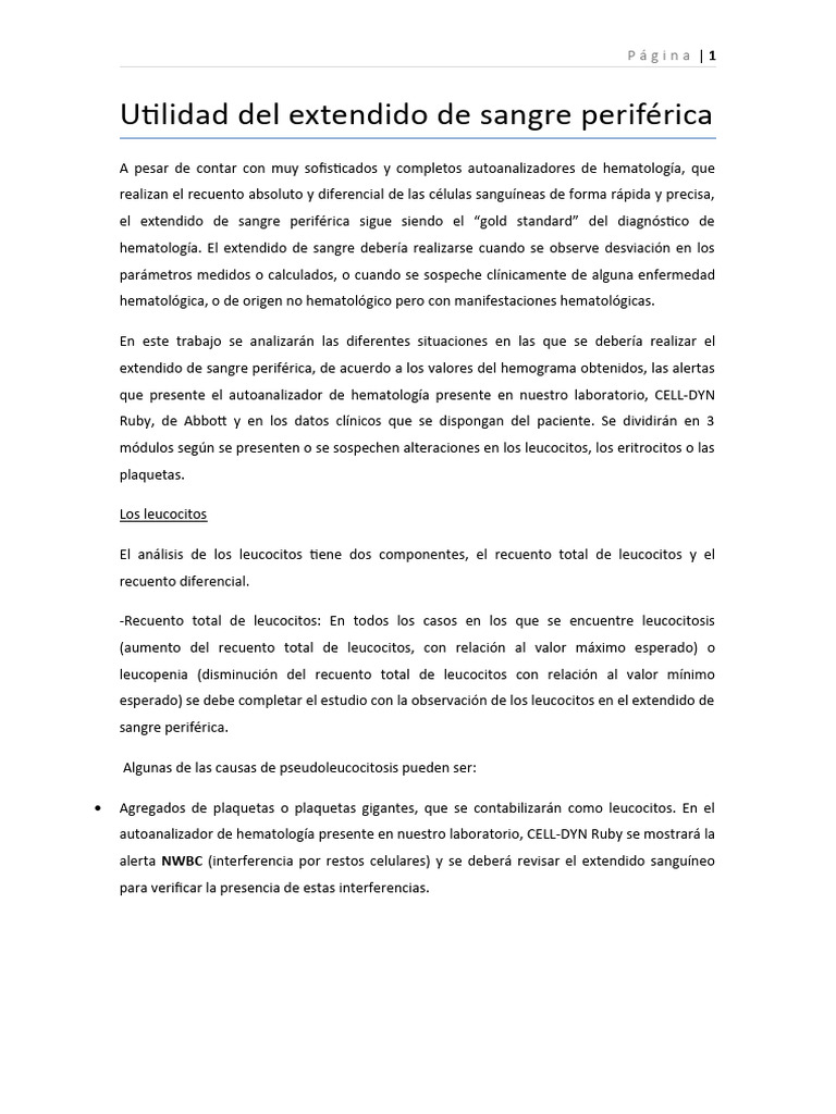 Utilidad Del Extendido de Sangre Periférica | PDF | Leucocito | Hematología