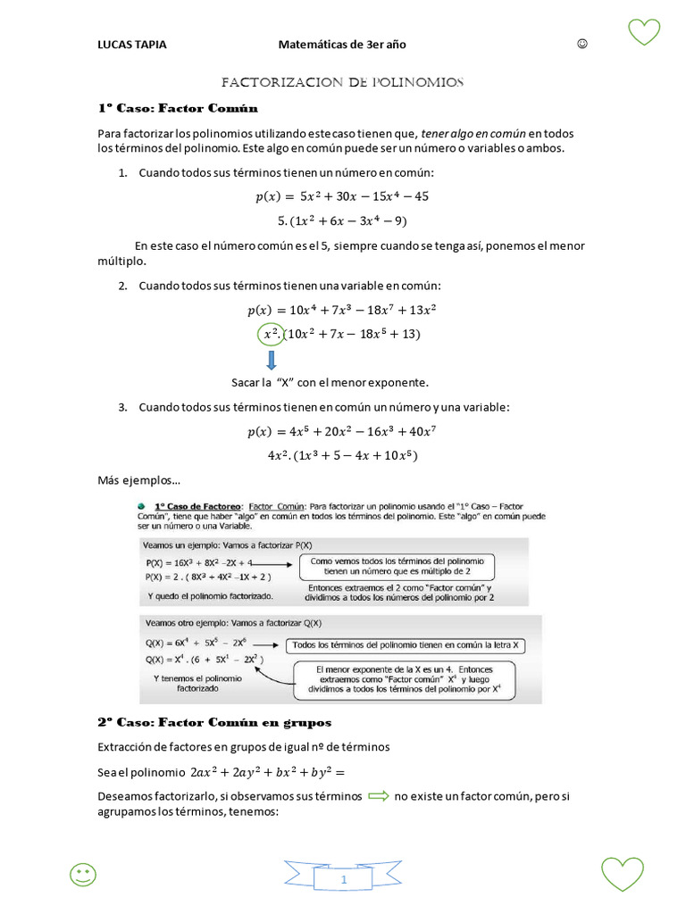 Factorizacion de Polinomios | PDF | Factorización | Conceptos matemáticos