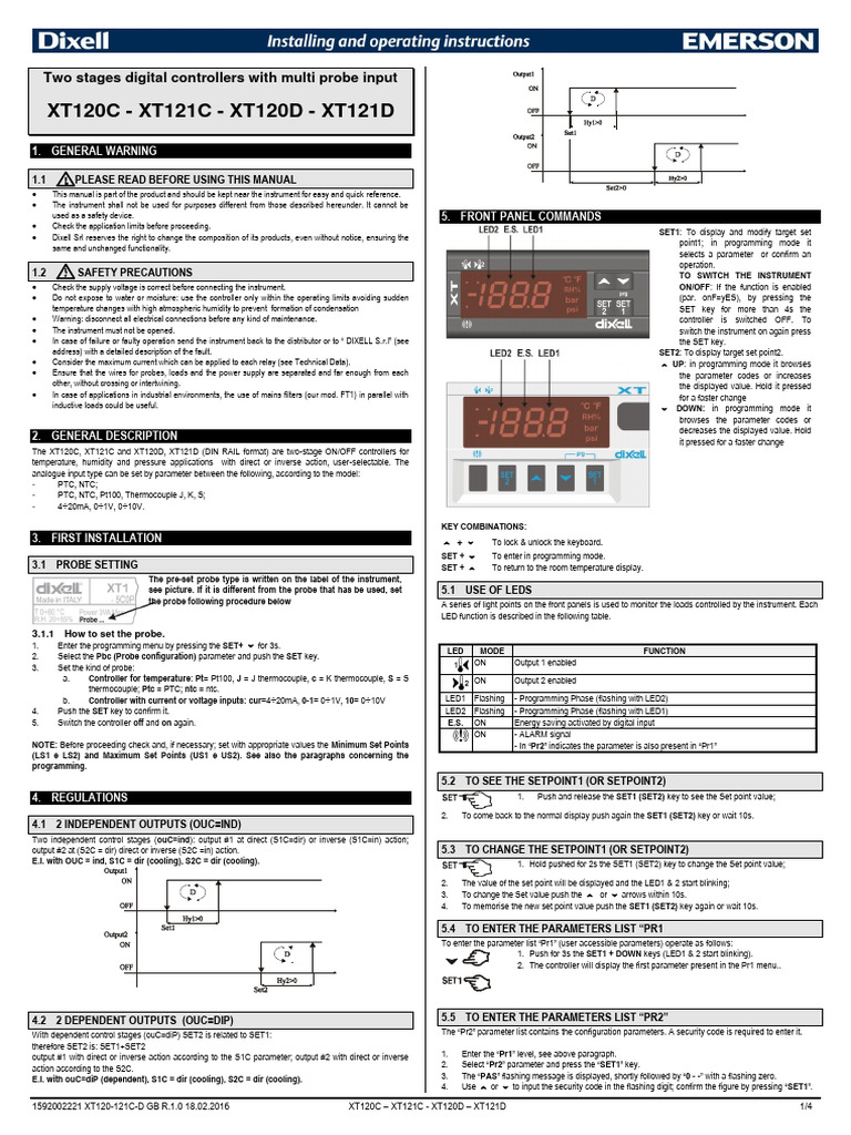 Manual Dixell x120 | PDF | Power Supply | Parameter (Computer Programming)