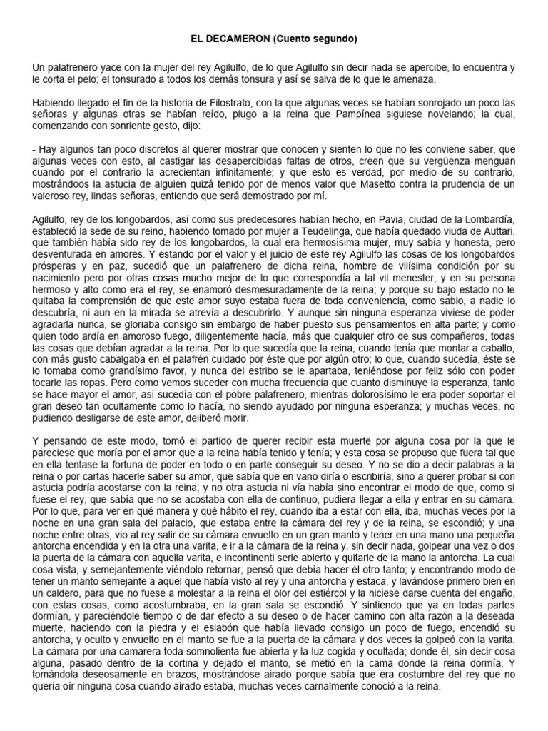 El Decameron | PDF | Amor