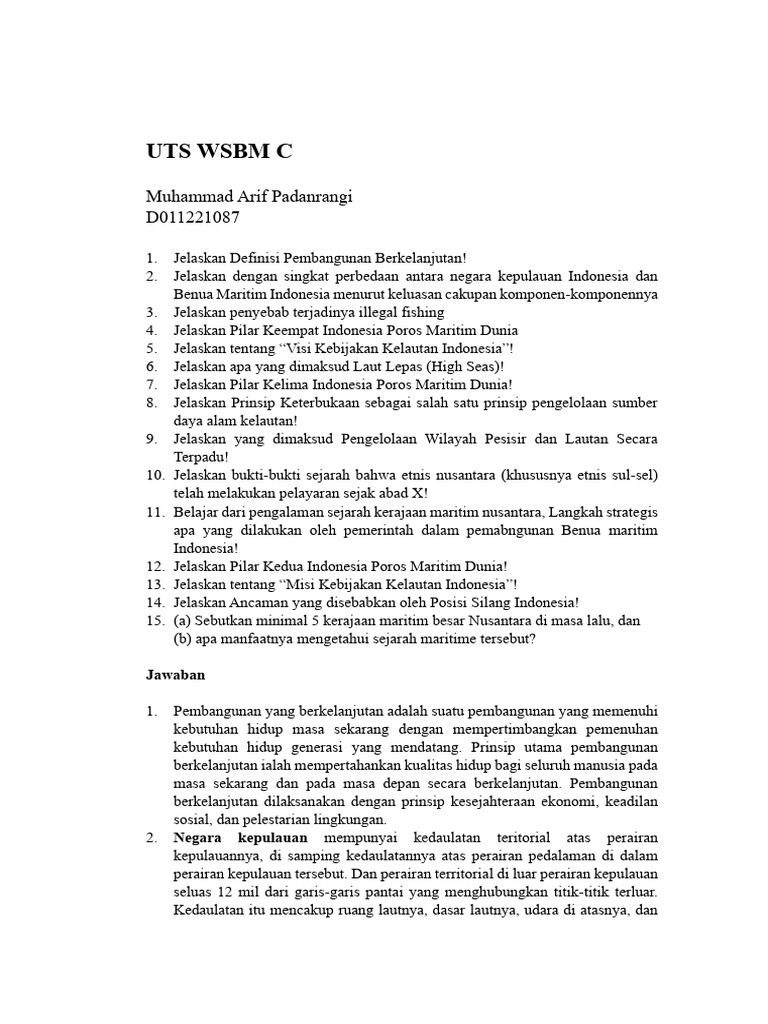 Ujian Tengah Semester WSBM | PDF | Perjalanan