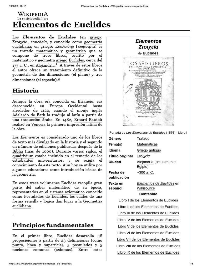 Elementos de Euclides | PDF | Geometría Elemental | Geometria clasica
