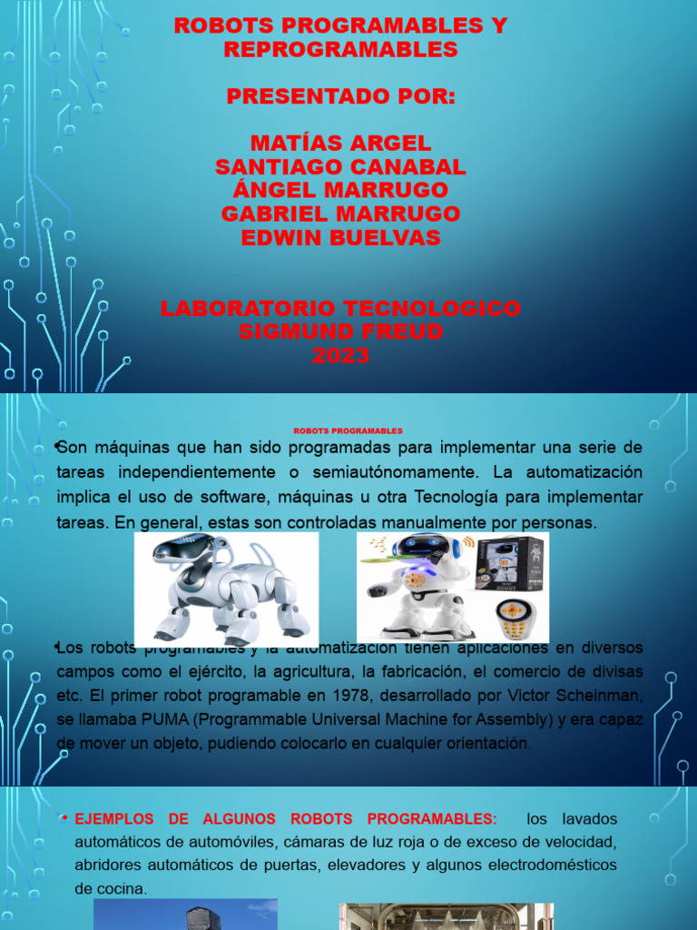 Robots Programables y Reprogramables | Descargar gratis PDF | Robot | Robótica