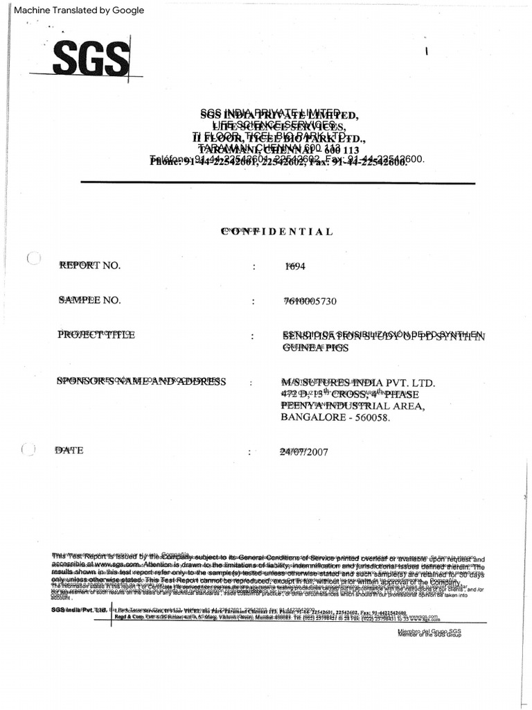 Estudio de Sensibilidad en Cerdos PDSYNTH | PDF