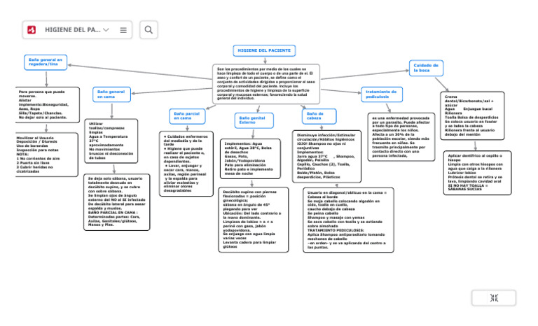 HIGIENE DEL PACIENTE - Mind Map | PDF | Higiene | Medicina CLINICA
