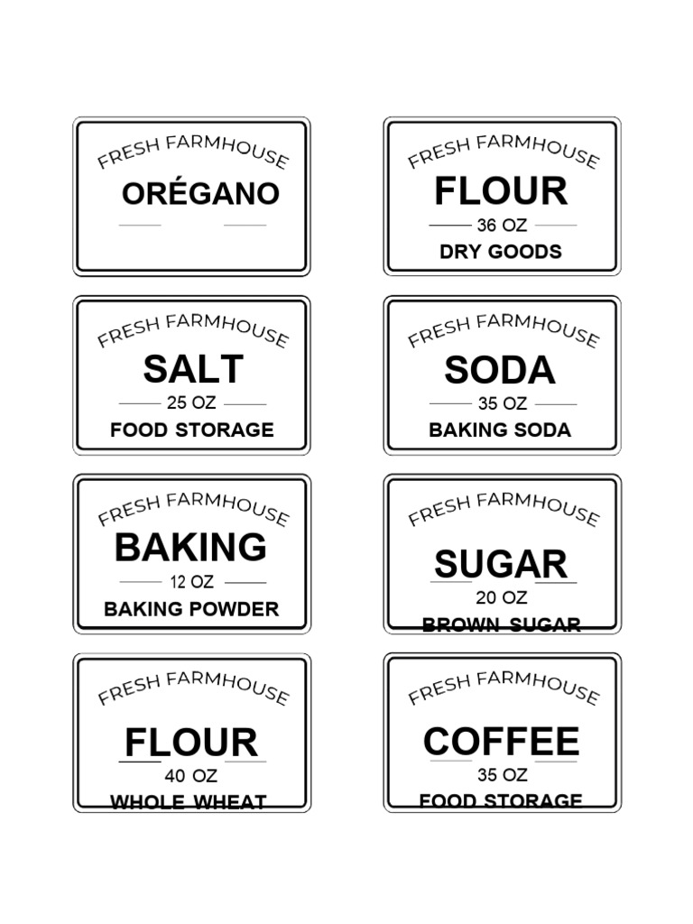 Editable Pantry Labels | PDF