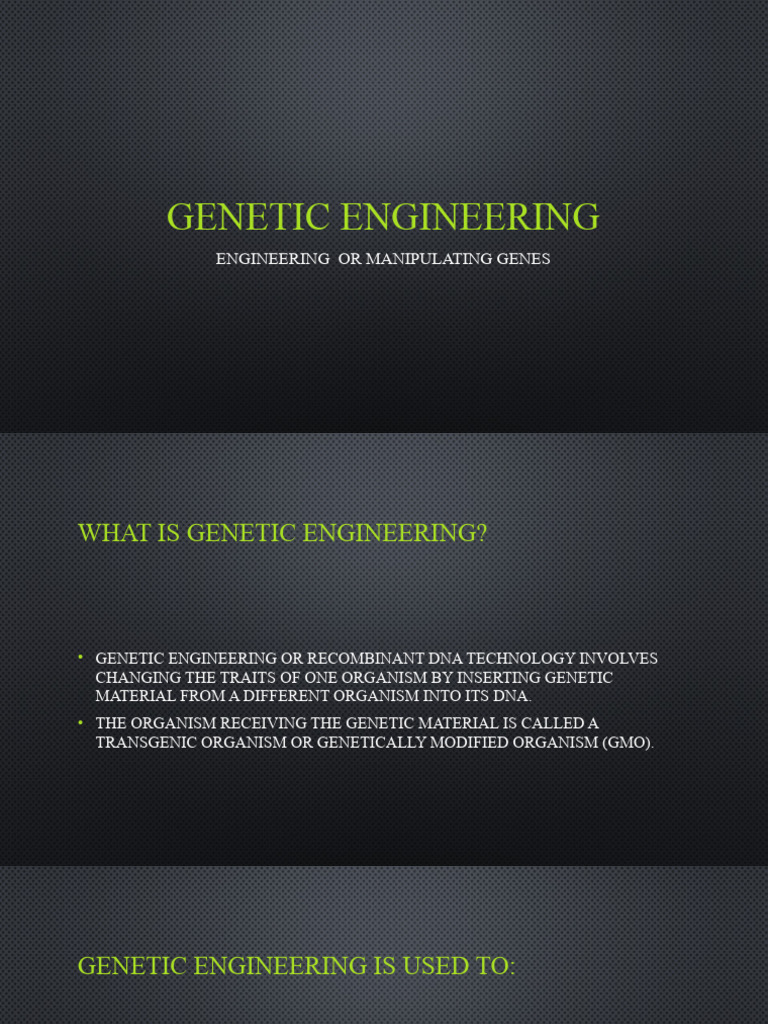 Genetic Engineering | PDF | Genetic Engineering | Genetically Modified ...