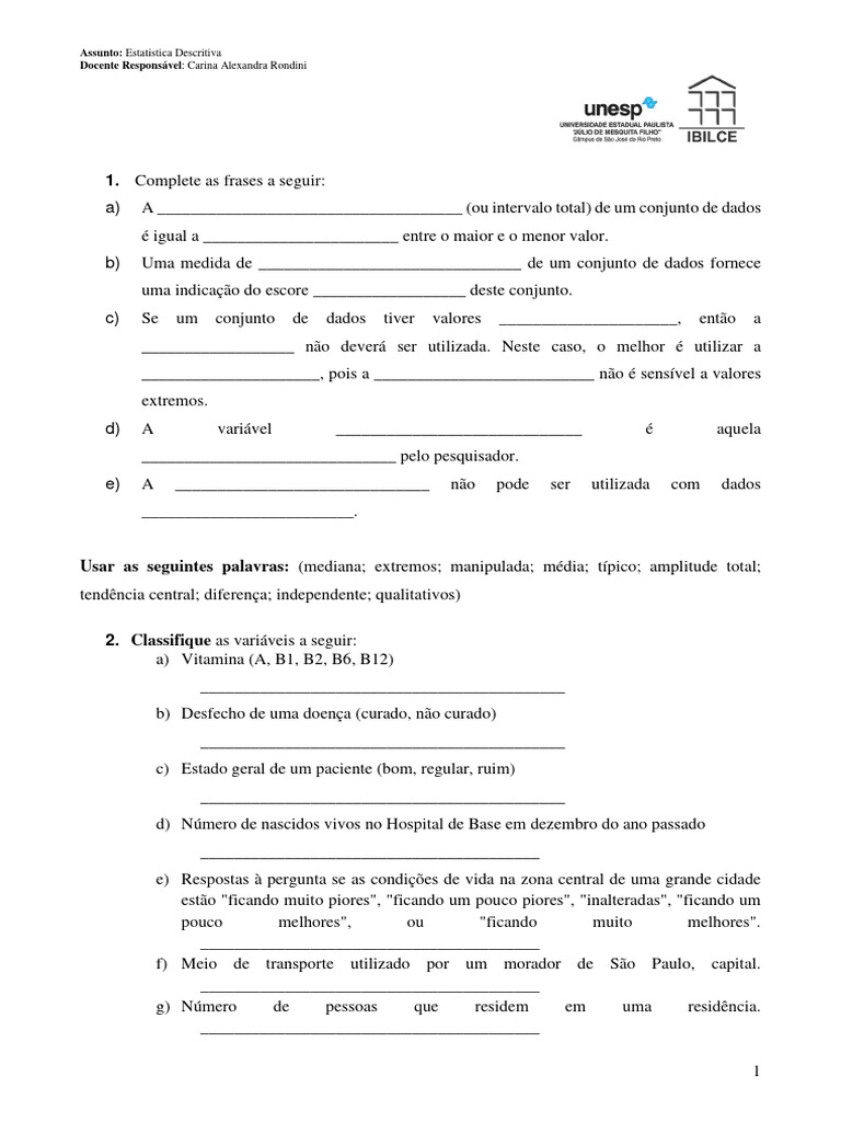 Estatística Descritiva: Fundamentos e Aplicações | PDF | Amostragem ...